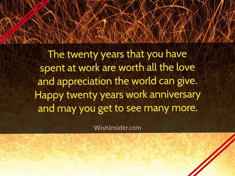 Happy 20th Work Anniversary Wishes And Quotes Wish Insider Happy 20th Work Anniversary Wishes And Quotes Wish Insider
