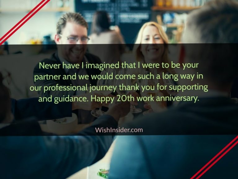 Happy 20th Work Anniversary Wishes and Quotes – Wish Insider